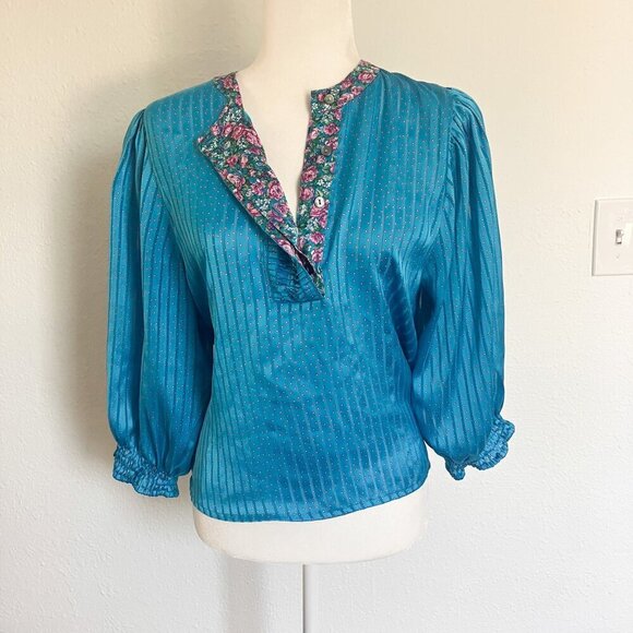 Diane Freis | Tops | Diane Freis 98s Vintage Coral Polkadot Balloon ...